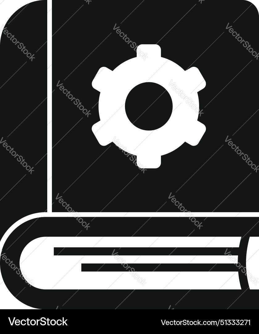 A black and white icon featuring book Royalty Free Vector