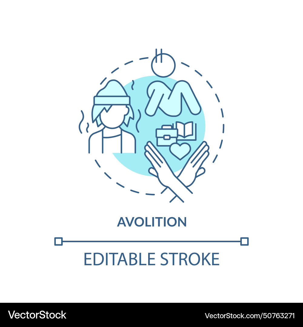 Avolition soft blue concept icon Royalty Free Vector Image