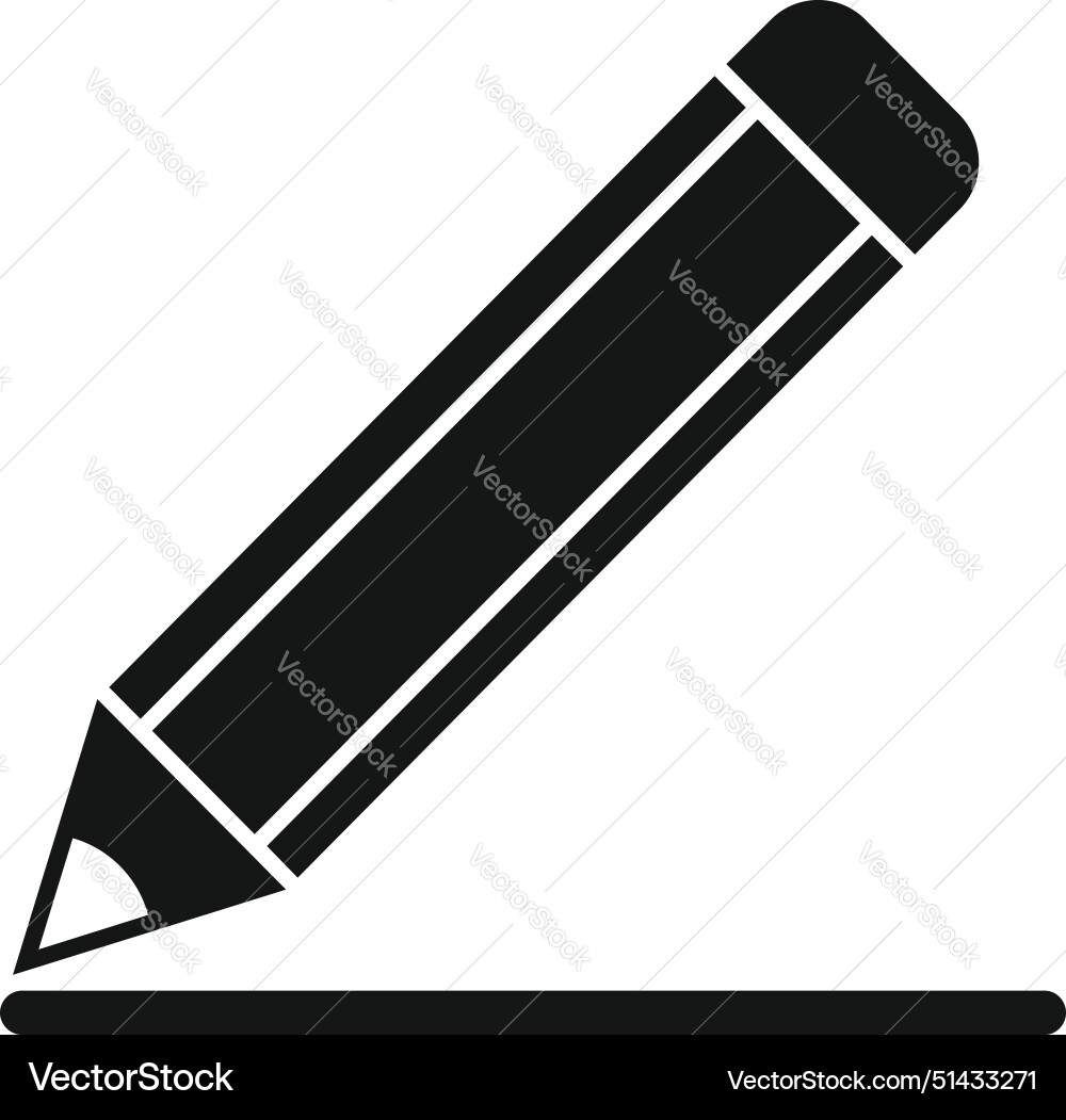 Black pencil icon on white background Royalty Free Vector