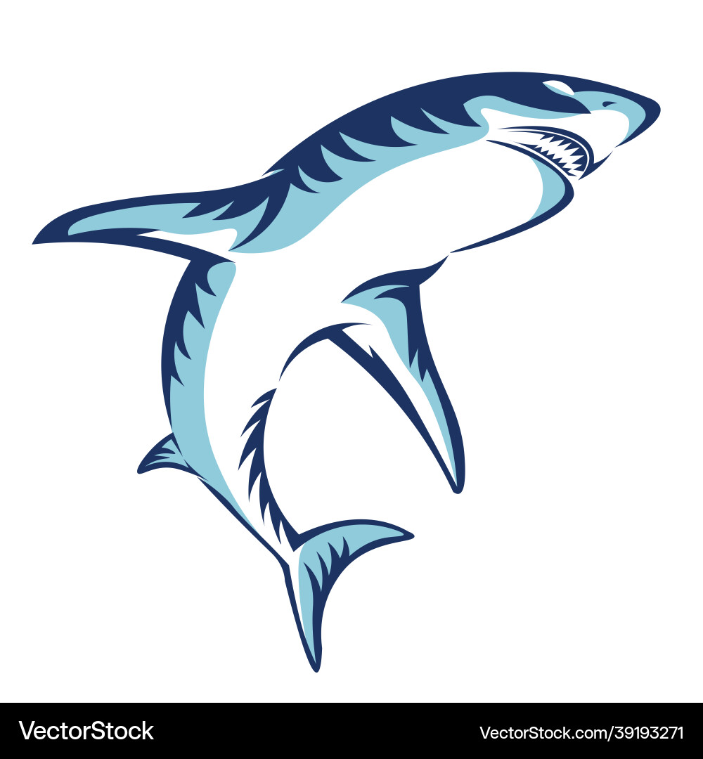 Blue shark logo design Royalty Free Vector Image