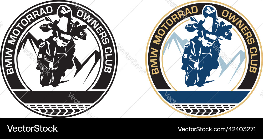 Bmw motorrad owners club logotype Royalty Free Vector Image