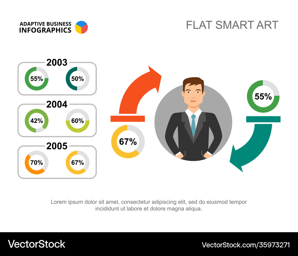 Business results timeline slide template Vector Image