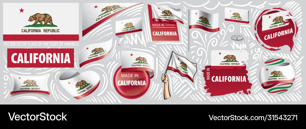 California State Flags Collection Royalty Free Vector Image