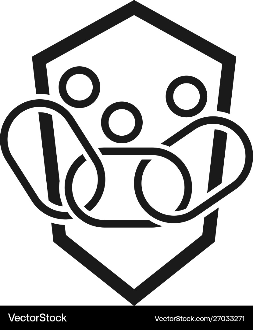 Commitment teamwork together business black logo Vector Image