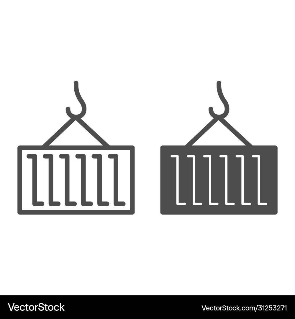 Container auf Crane Hook - Logistik Icon Vektorbild