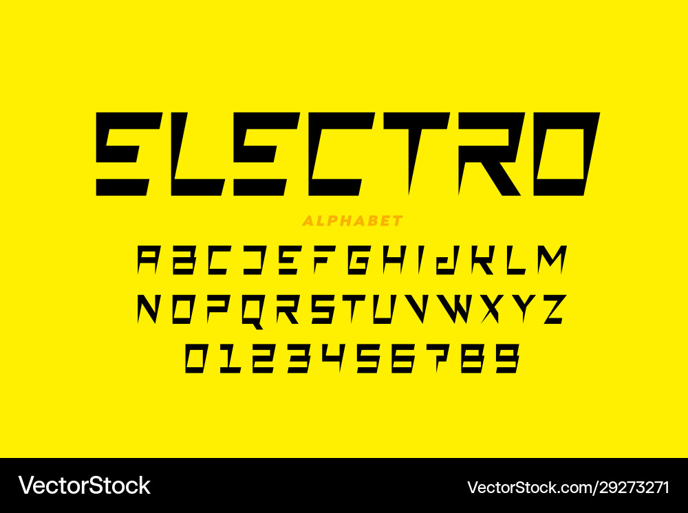Electric style font Royalty Free Vector Image - VectorStock