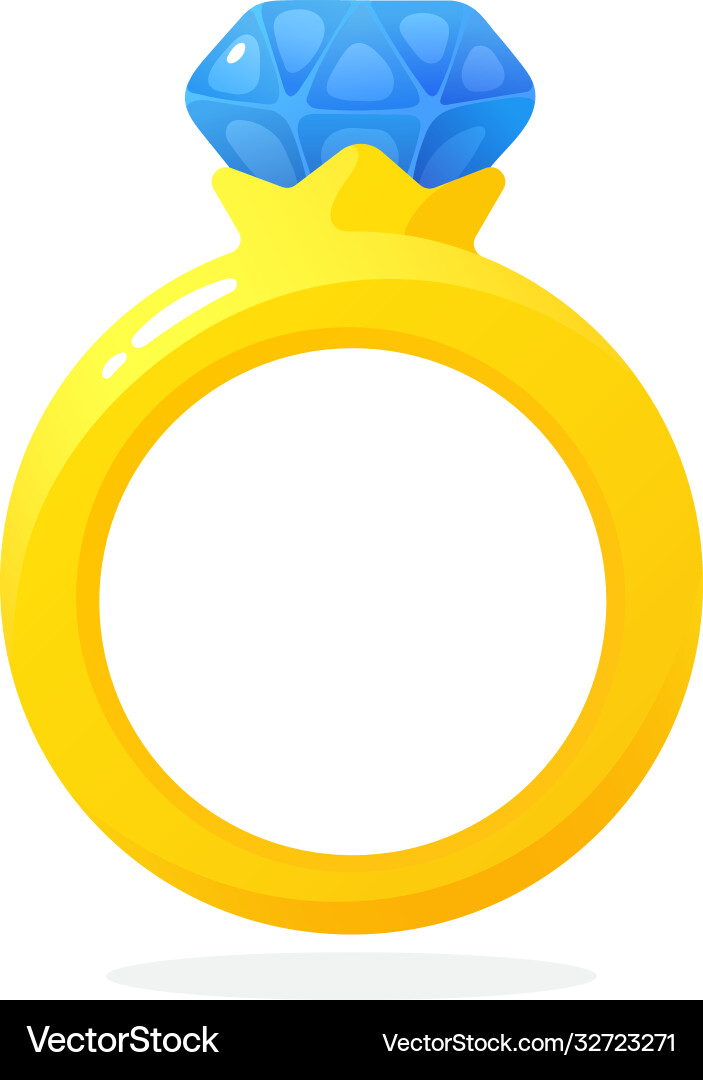 Engagement gold ring with a diamond Royalty Free Vector