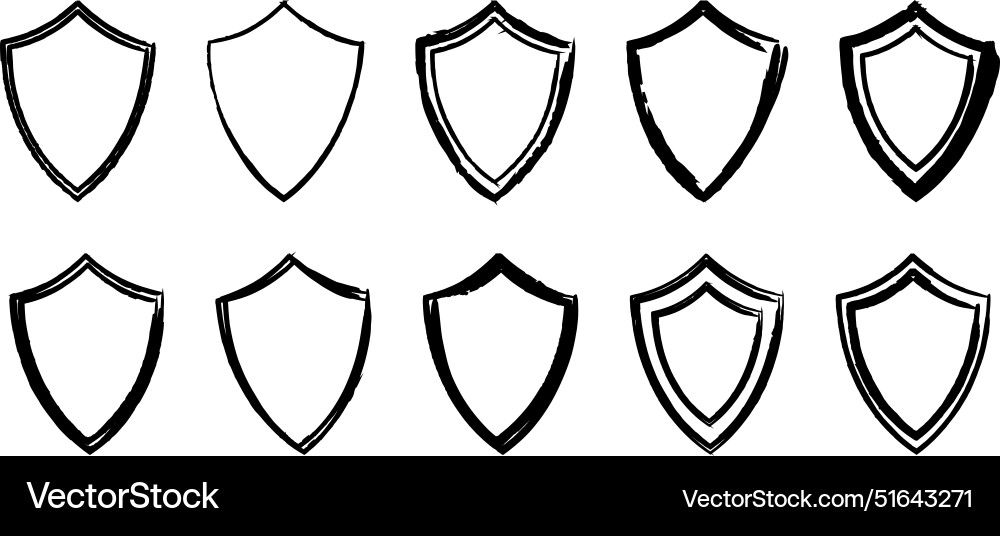 Frame shield texture element outline border Vector Image