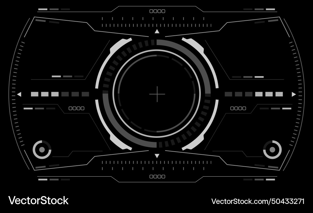 Hud sci-fi interface screen view white hexagon Vector Image
