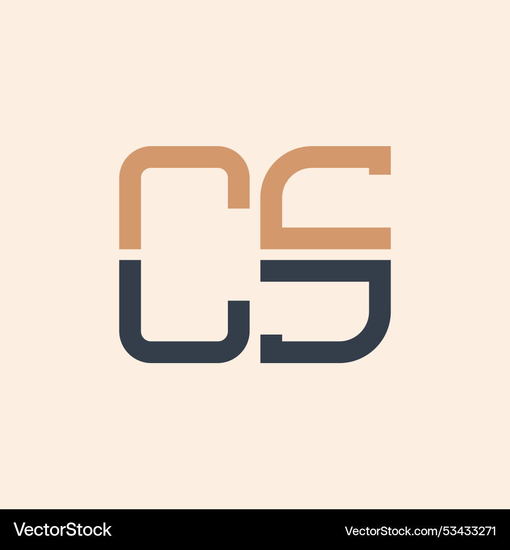 Modern cs letter logo design creative and Vector Image