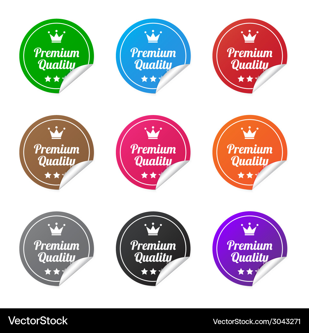 Premium quality stickers Royalty Free Vector Image