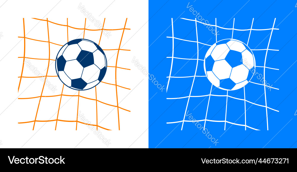 Soccer Ball and Goal Net Royalty Free Vector Image