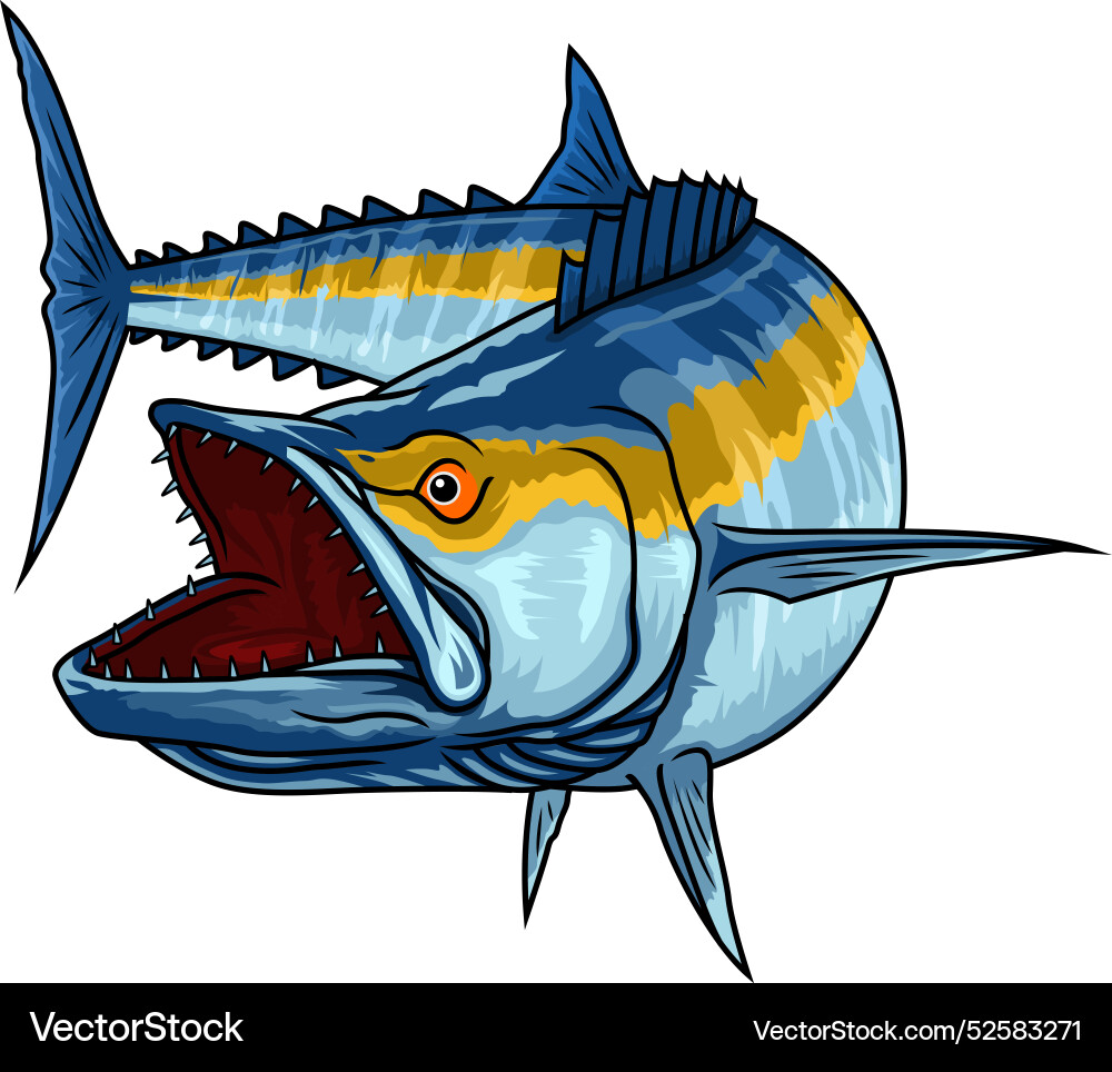 Wahoo fishing logo image t shi Royalty Free Vector Image