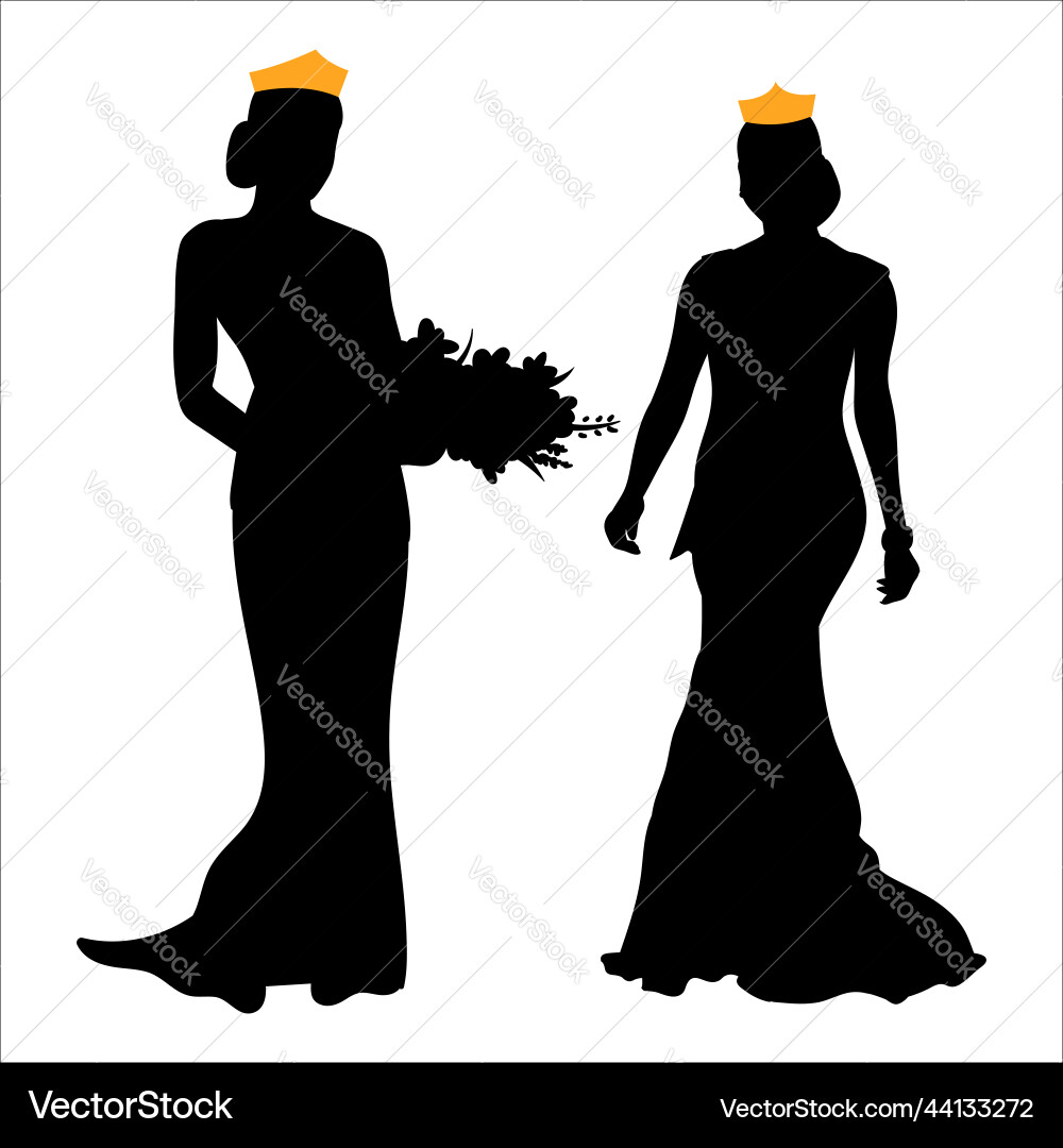 Beauty Pageant Silhouettes Royalty Free Vector Image