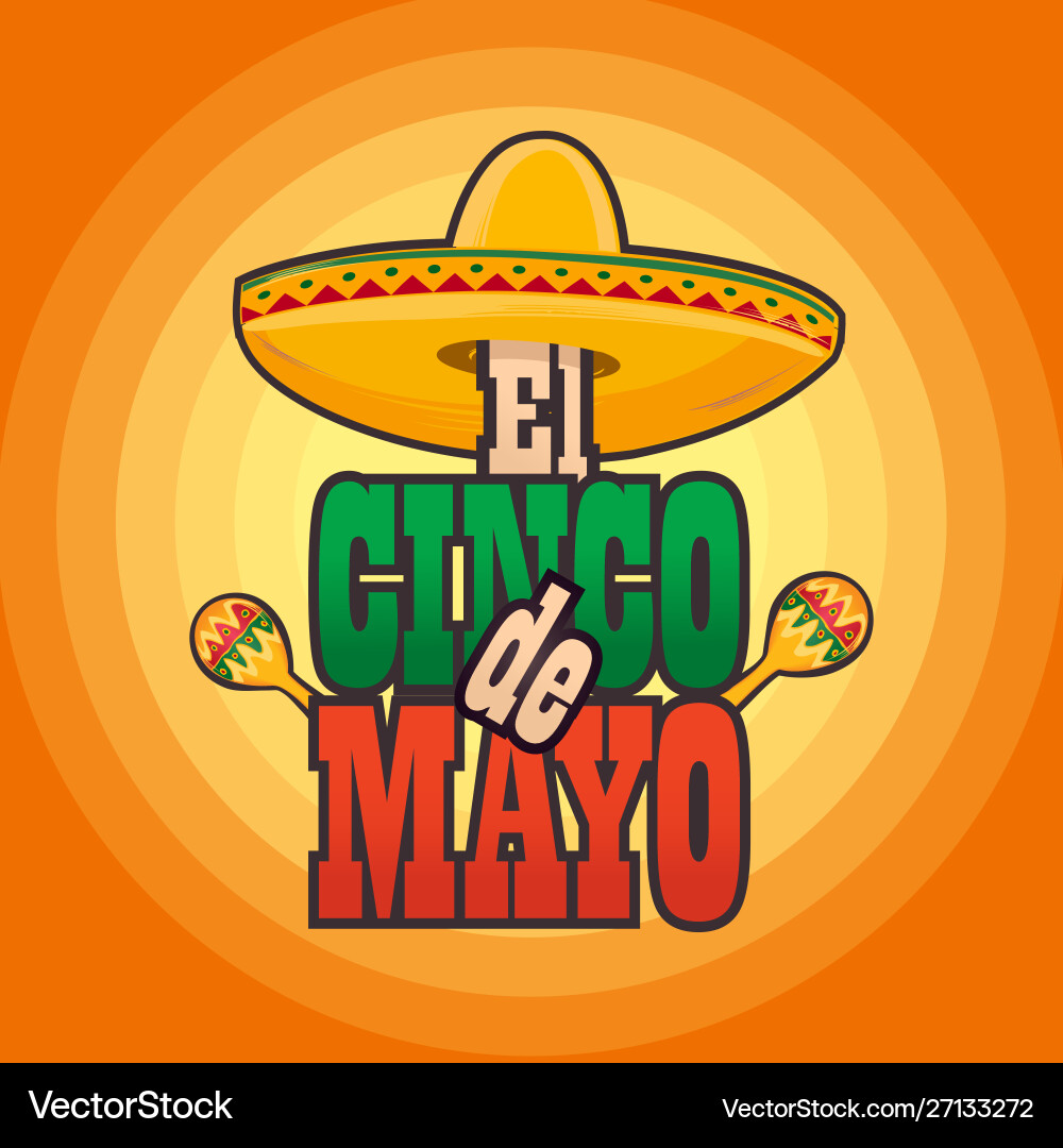 Cinco de mayo lettering greeting text Royalty Free Vector