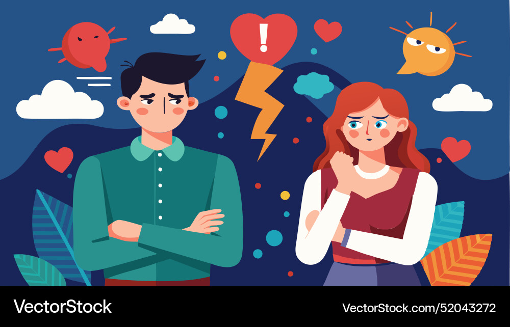 Couple conflict emotional relationship turmoil Vector Image