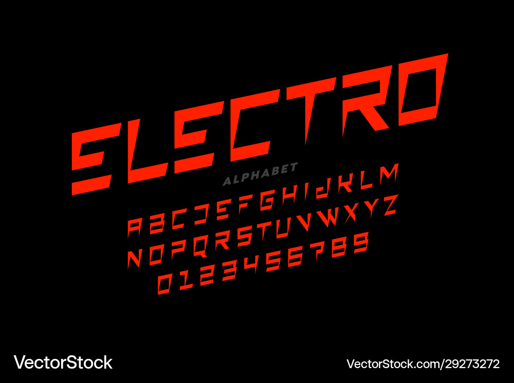Electric style font Royalty Free Vector Image - VectorStock