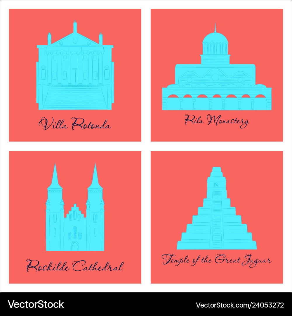 Famous place and monument around the world Vector Image