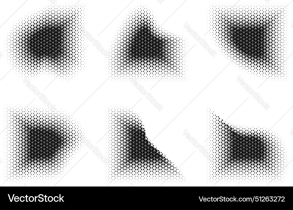 Halftone triangle pattern reprographic technique Vector Image