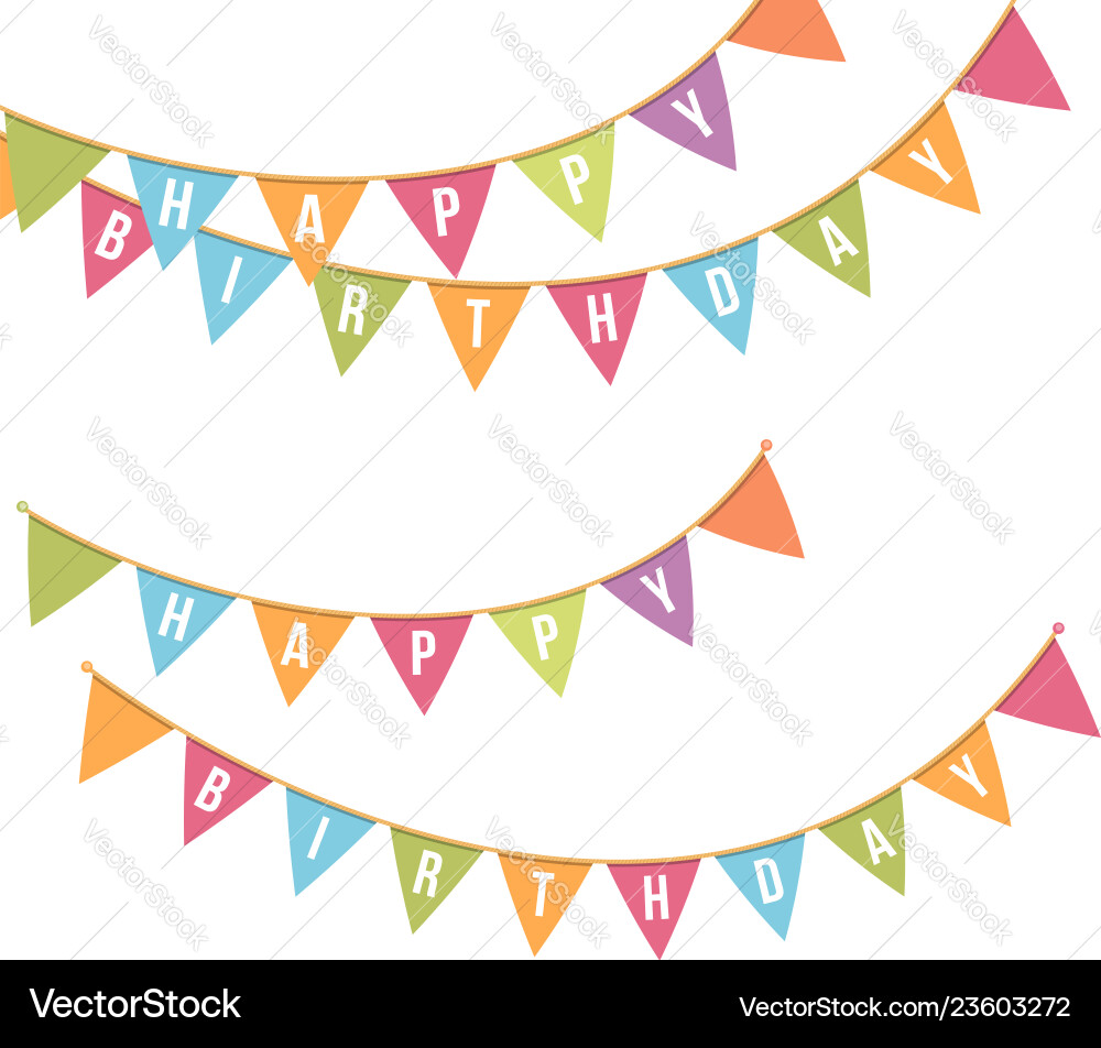 Happy birthday bunting Royalty Free Vector Image