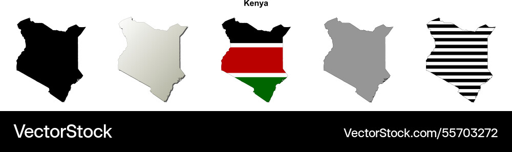 Kenya outline map Royalty Free Vector Image - VectorStock