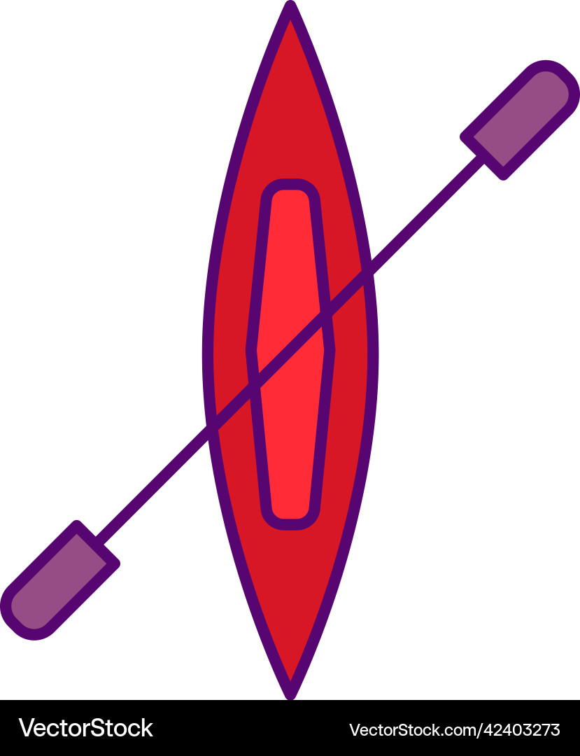 Boat icon line canoe kayak Royalty Free Vector Image