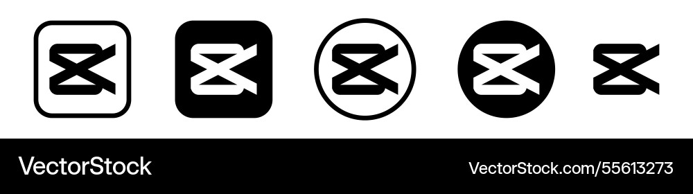 Capcut app icon isolated on white Royalty Free Vector Image