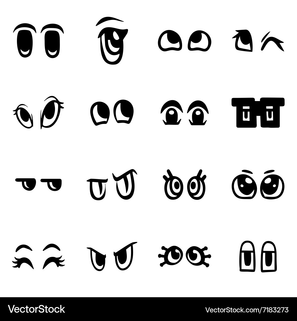 Cartoon eyes icon set Royalty Free Vector Image