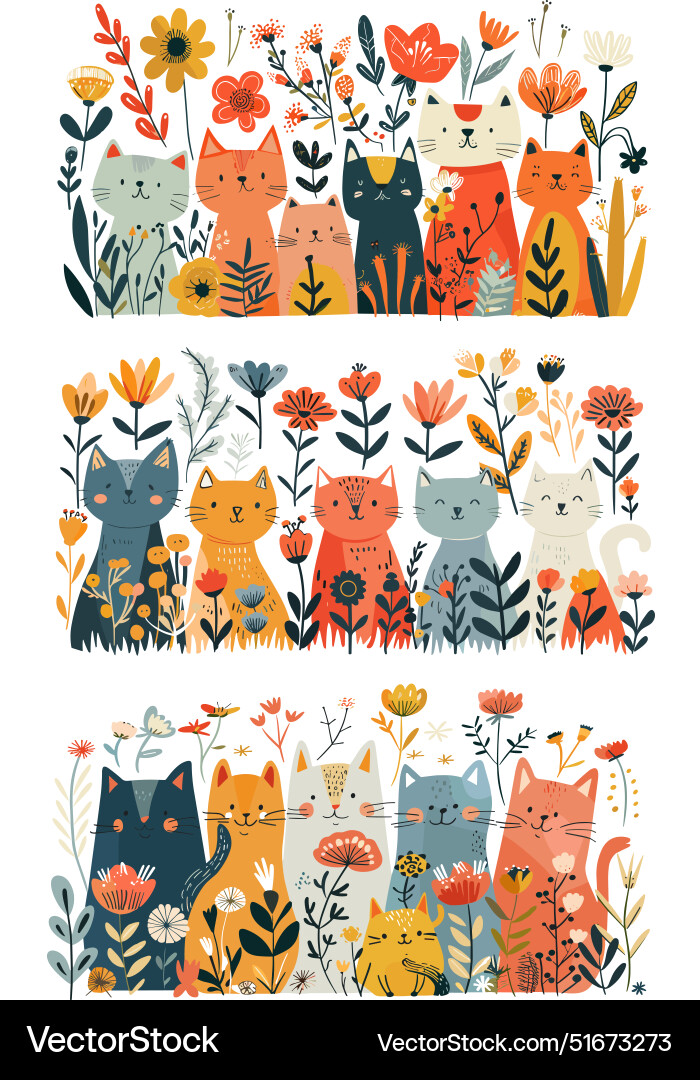 Cats Crowd Vector Images (over 170)