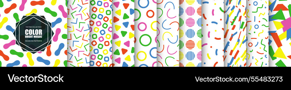Colorful Seamless Patterns Royalty Free Vector Image