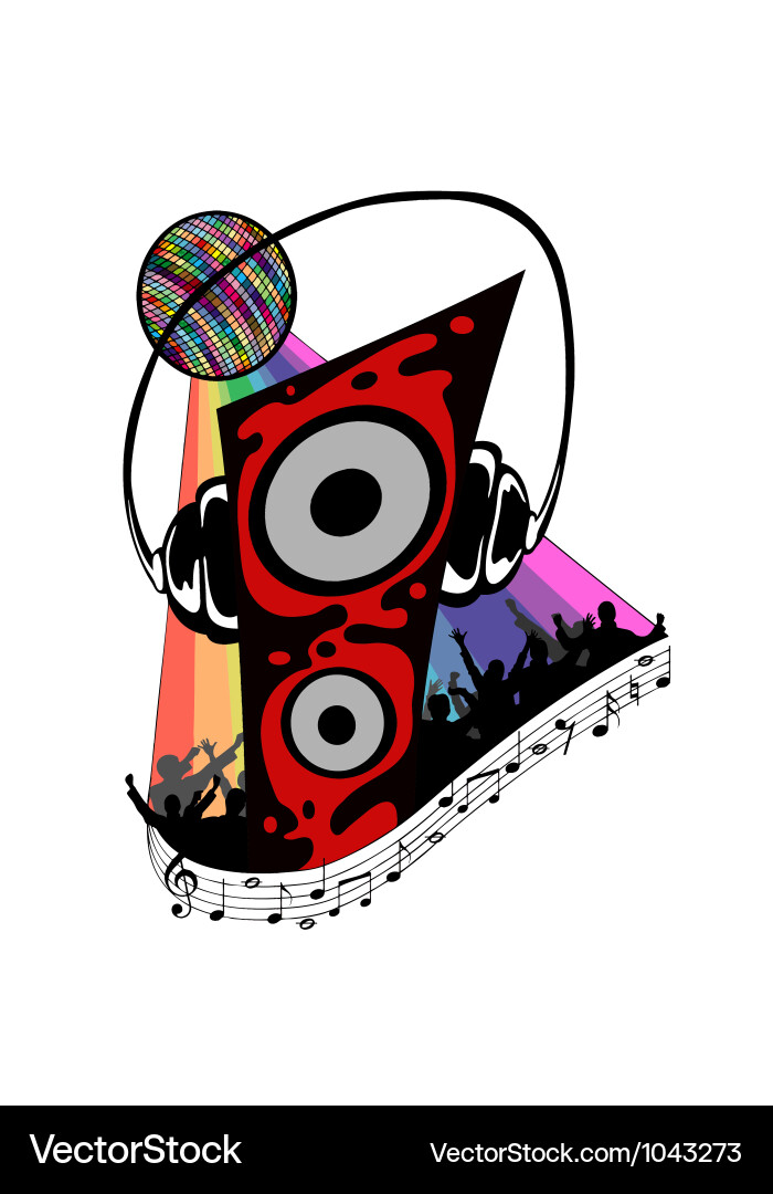 Colorful with music elements Royalty Free Vector Image