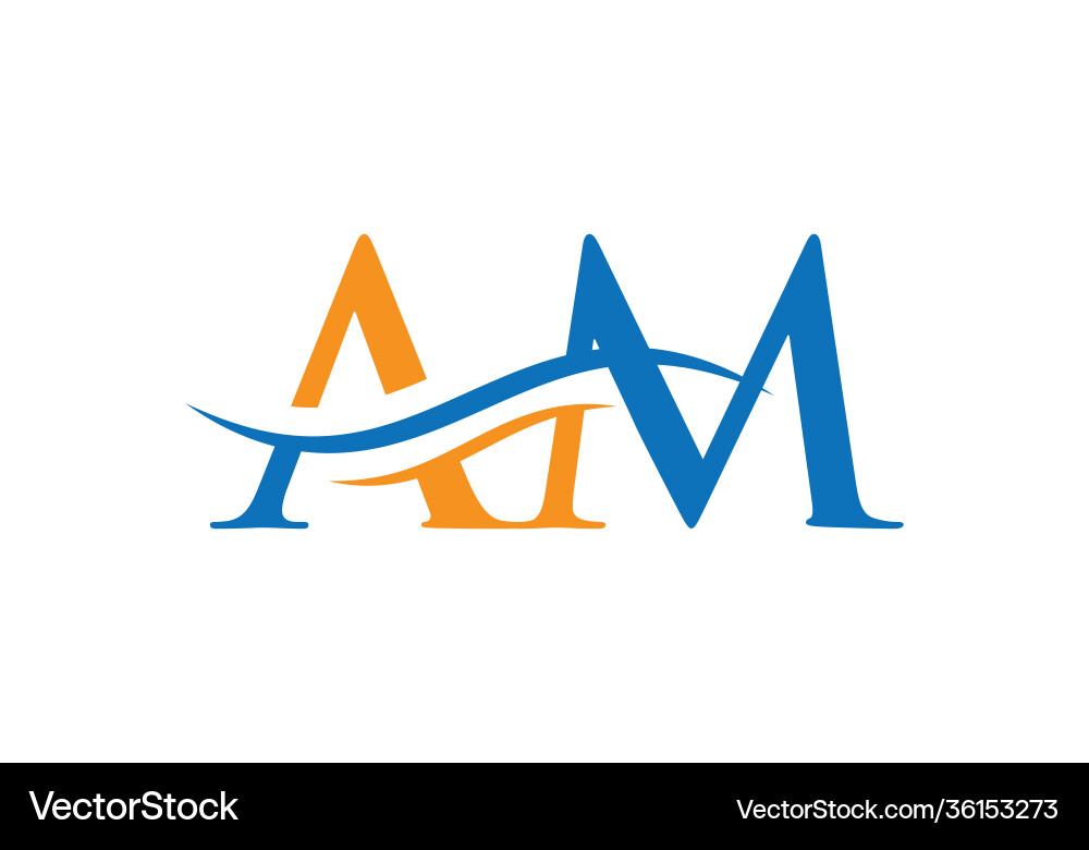Luxury AM Monogram Logo Royalty Free Vector Image