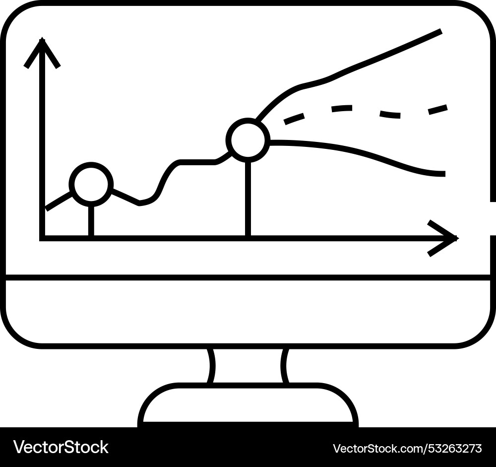 Modeling risk line icon Royalty Free Vector Image