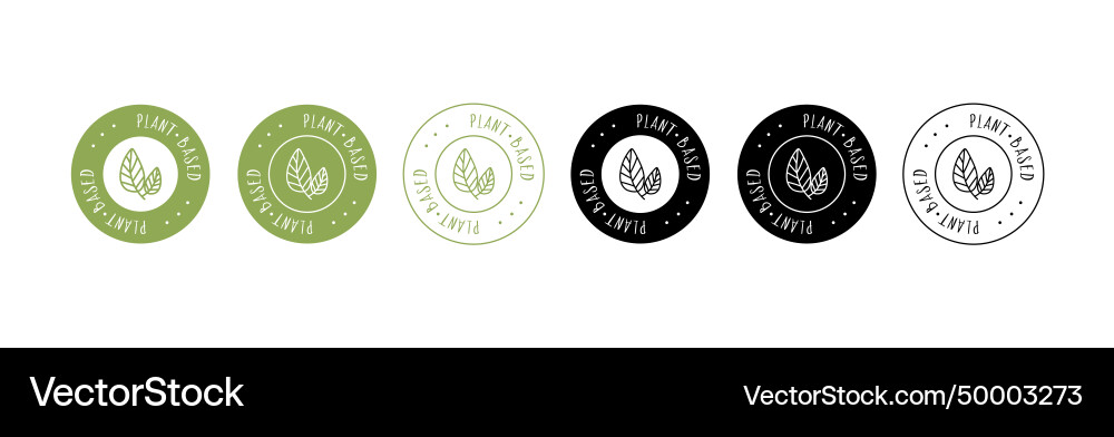 Plant Based Sticker Set - Round Icons Royalty Free Vector