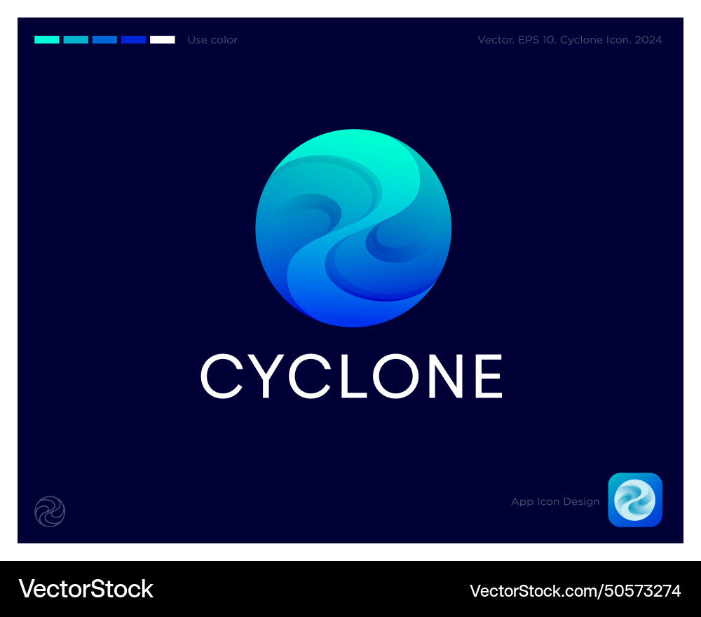 Blue vortex icon water swirl whirlpool cyclone Vector Image