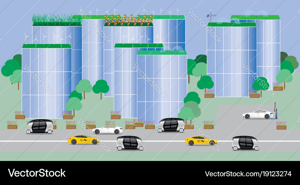 City of the future concept Royalty Free Vector Image