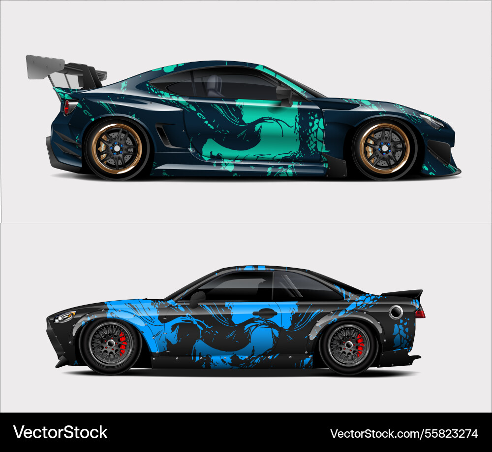 Creative race car design graphic abstract Vector Image