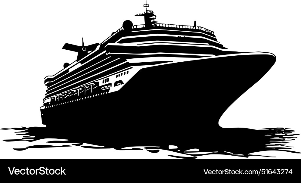 Cruise ship at sea Royalty Free Vector Image - VectorStock