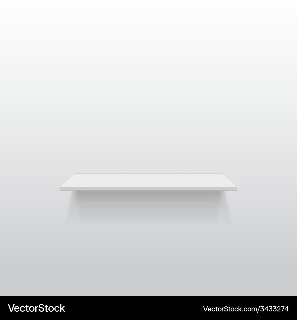 Empty white shelf on a gray wall Royalty Free Vector Image