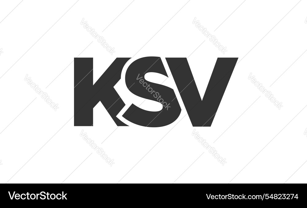 Ksv logo design template with strong and modern Vector Image