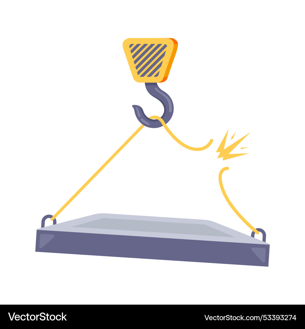 Load falls from the hook Royalty Free Vector Image