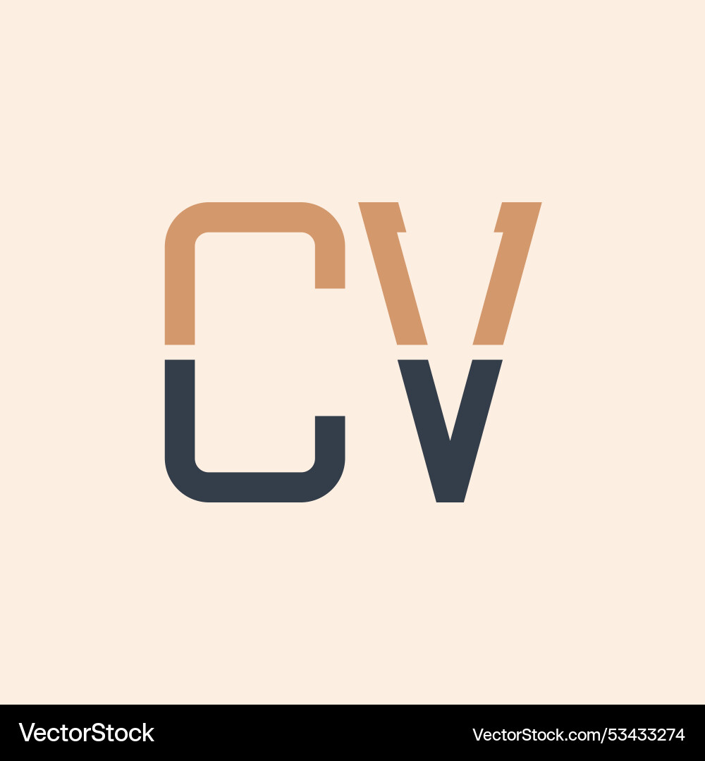 Modern cv letter logo design creative Royalty Free Vector