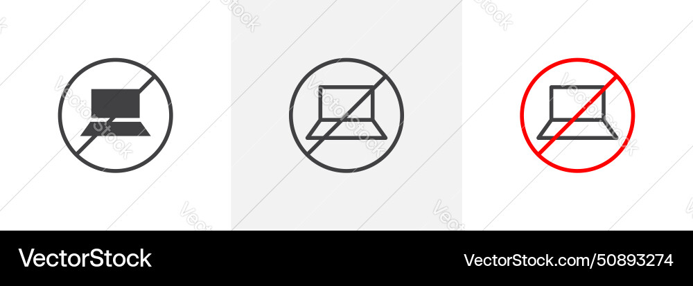 No computer sign icon set electronics and device Vector Image