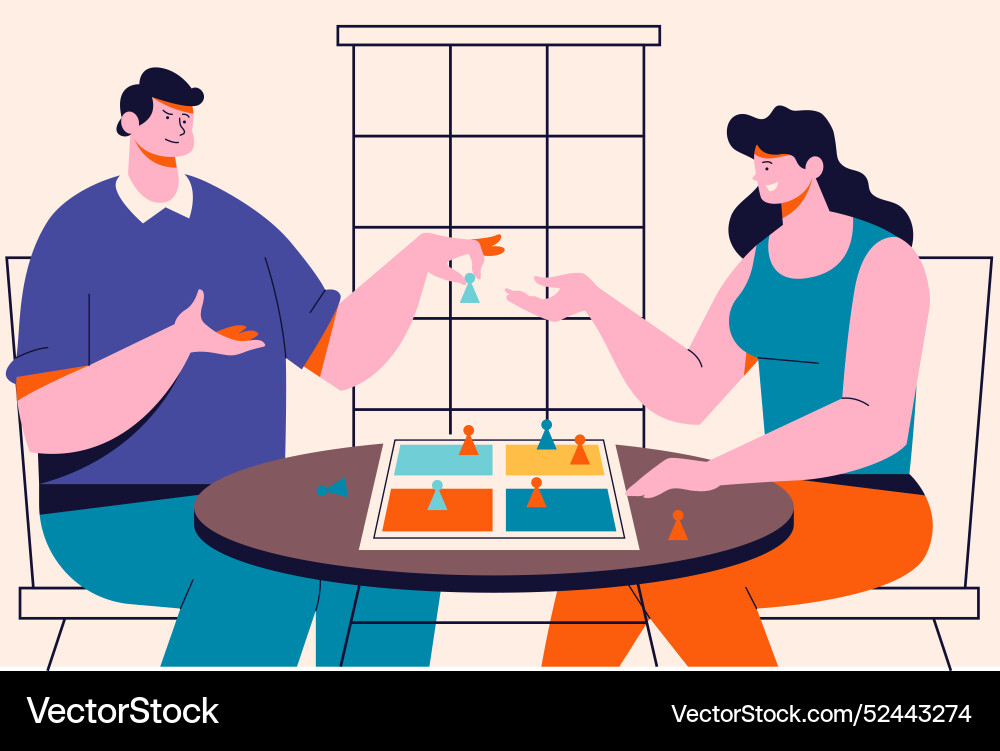 People playing ludo game Royalty Free Vector Image