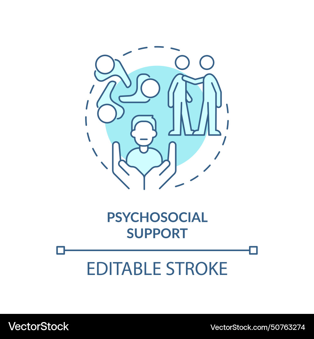 Psychosocial support soft blue concept icon Vector Image