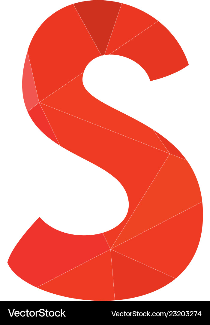 S red alphabet letter isolated on white background