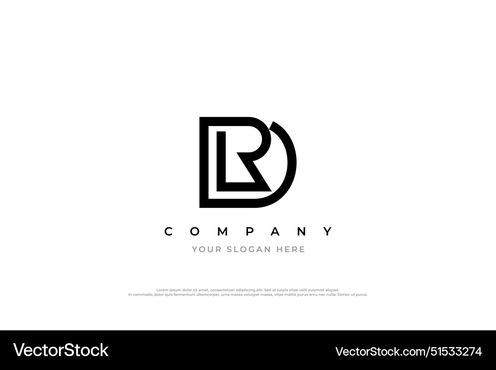 Simple letter rd or dr logo design Royalty Free Vector Image