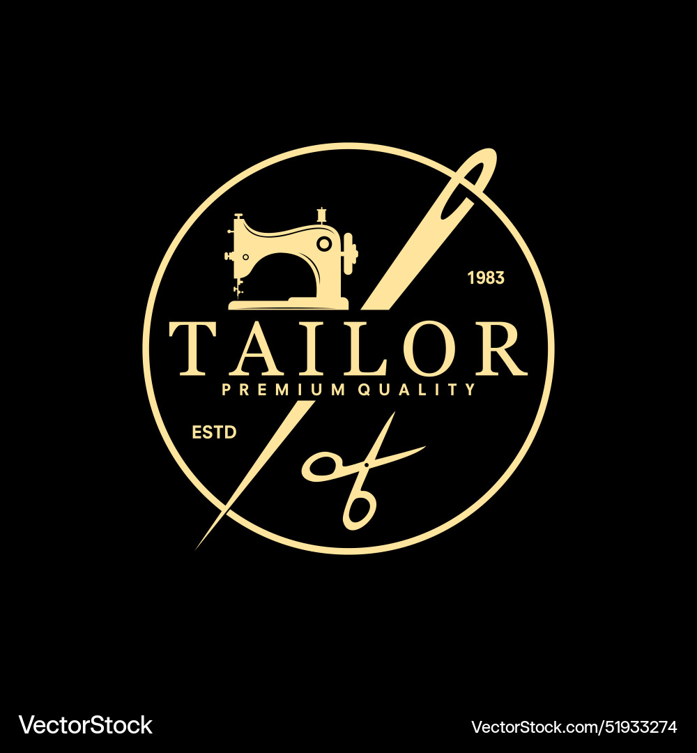Tailor Logo Symbol - Sewing & Craft Royalty Free Vector