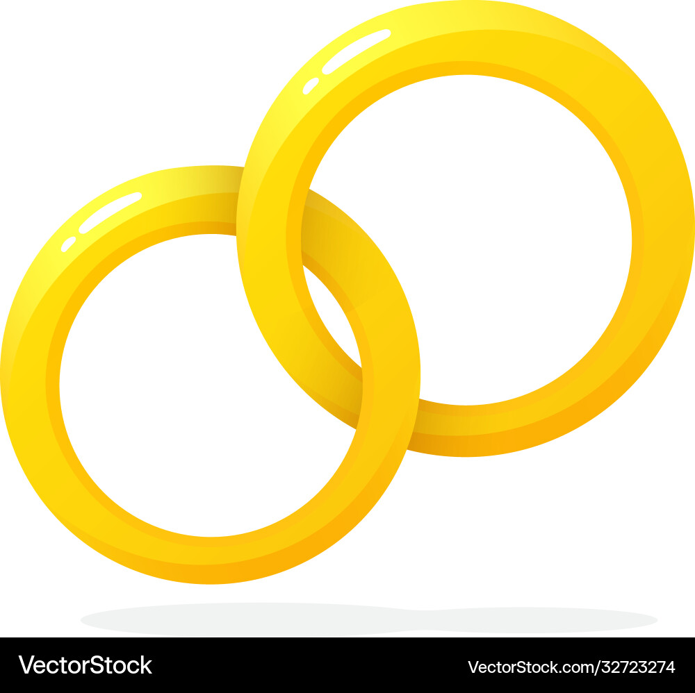 Two gold wedding ring Royalty Free Vector Image