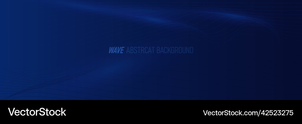 Abstract blue wireframe lines wave background Vector Image